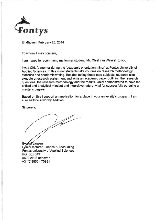 Letter of recommendation_Assignment | PDF