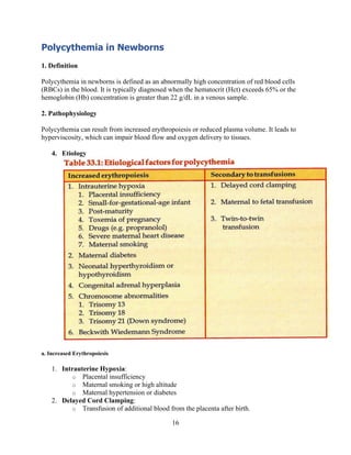 hematology of the newborn at a glance- neonatology | PDF