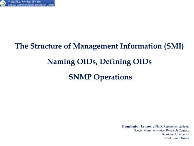 007 nms smi, oid, snmp method | PPT