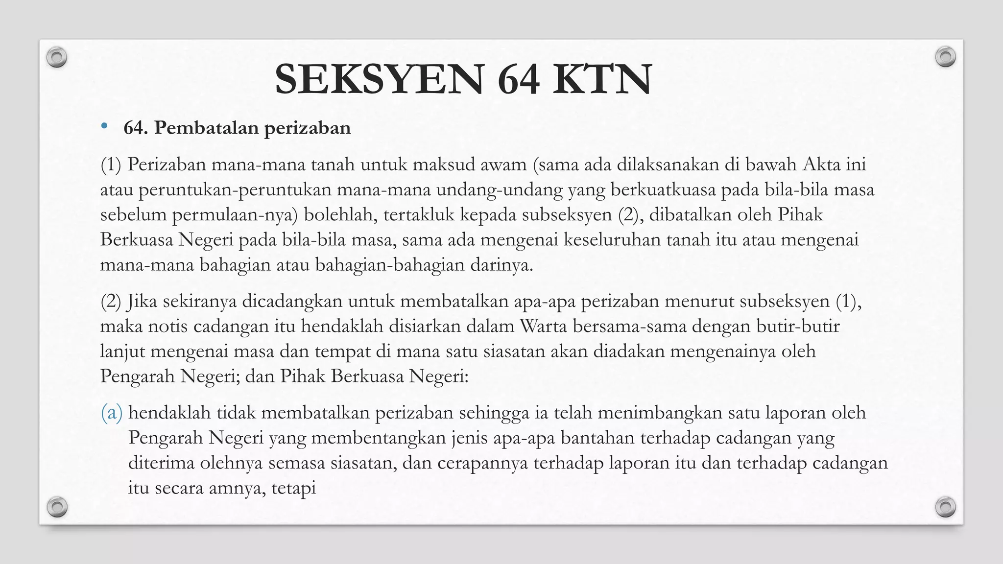 LAND LAW - Tanah Rizab Melayu | PPTX