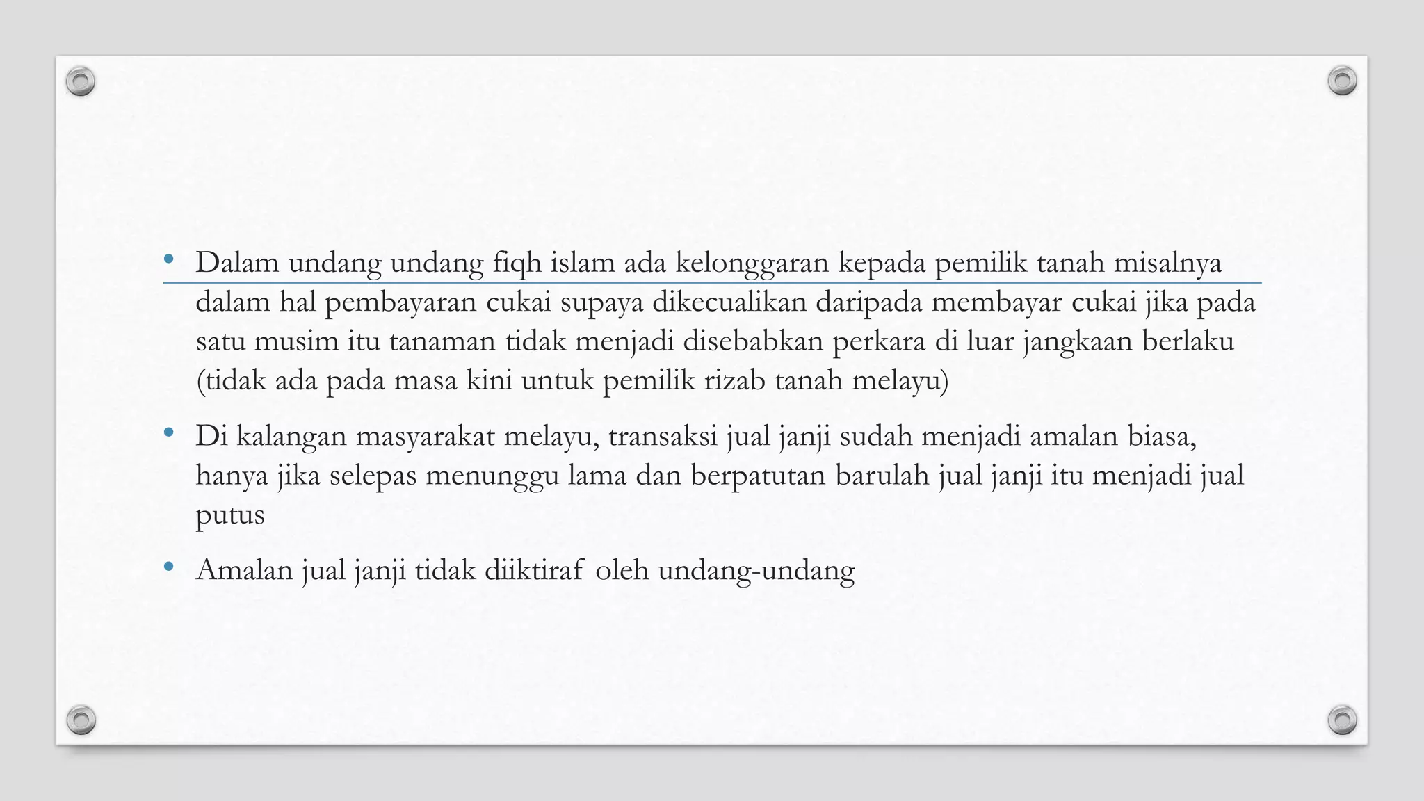 LAND LAW - Tanah Rizab Melayu | PPTX