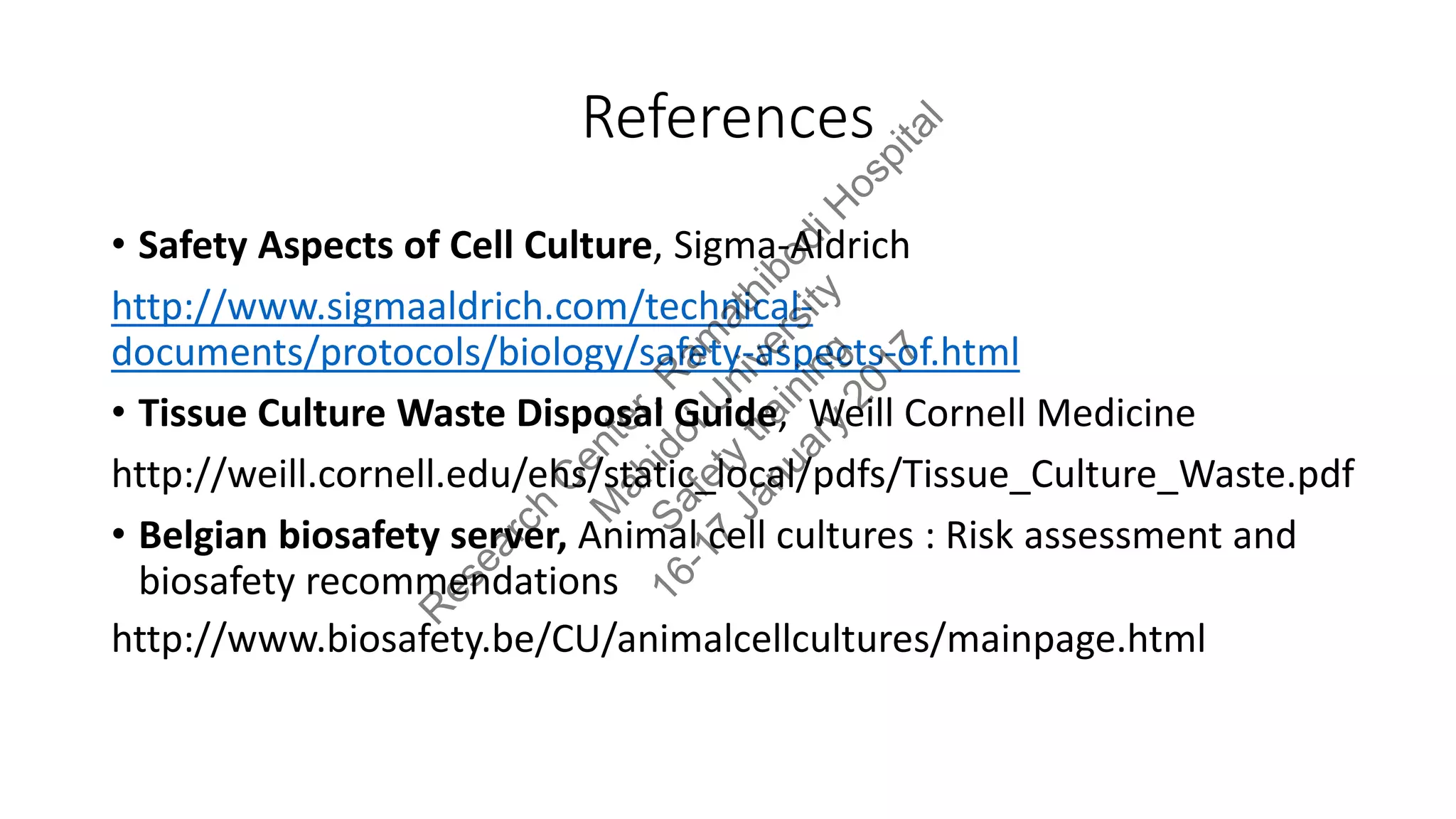 Tissue culture waste disposal guide | PDF