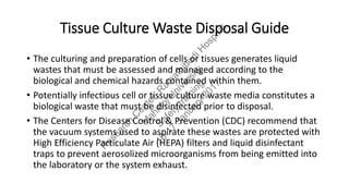 Tissue culture waste disposal guide | PDF
