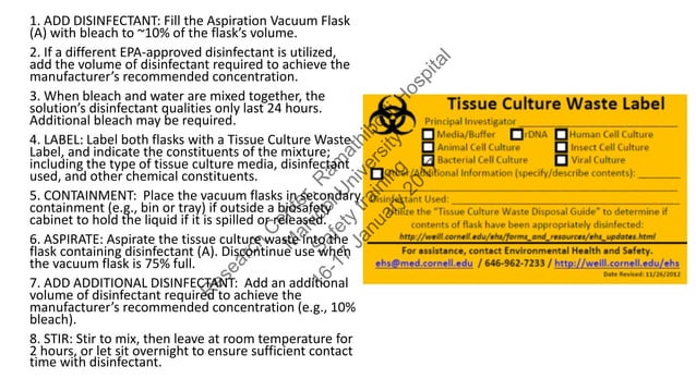 Tissue culture waste disposal guide | PDF | Infectious Diseases ...