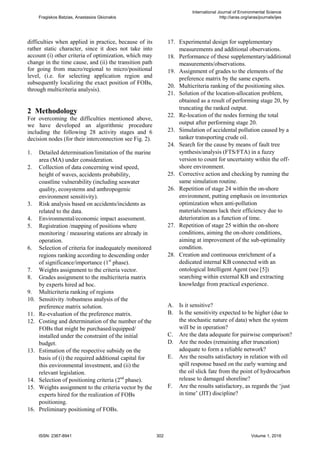 Multiobjective Optimization of Floating Observational Buoys location/allocation for limiting ...
