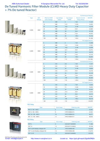 ABB Price List of Capacitors 008 | PDF