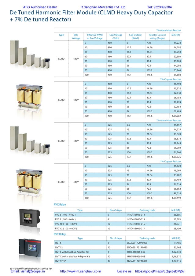 ABB Price List of Capacitors 008 | PDF | Home Appliances | Home & Garden