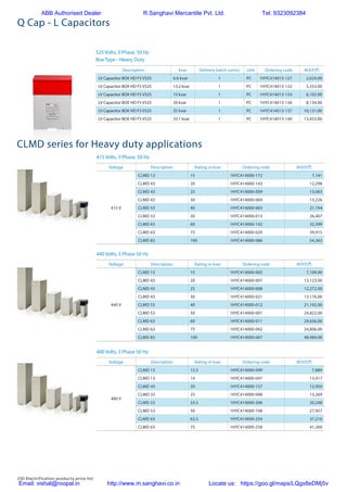 ABB Price List of Capacitors 008 | PDF