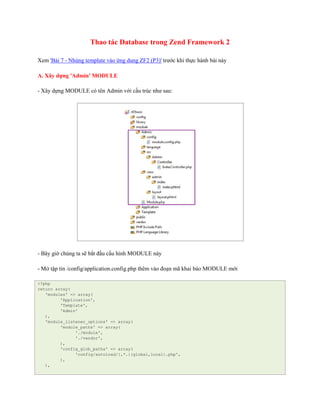 Zend Framework 2 - Thao tác Database trong Zend Framework 2 - Bài 8 | PDF