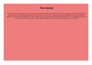 Download⚡PDF Air Conditioning System Design | PDF