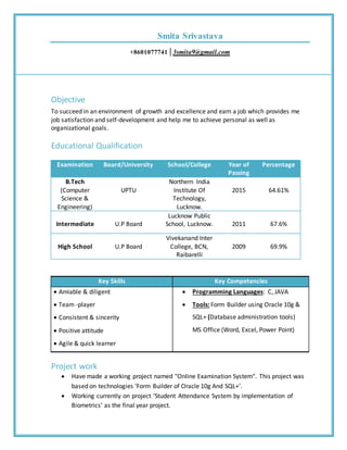 Smita_CV | DOCX | Programming Languages | Computing