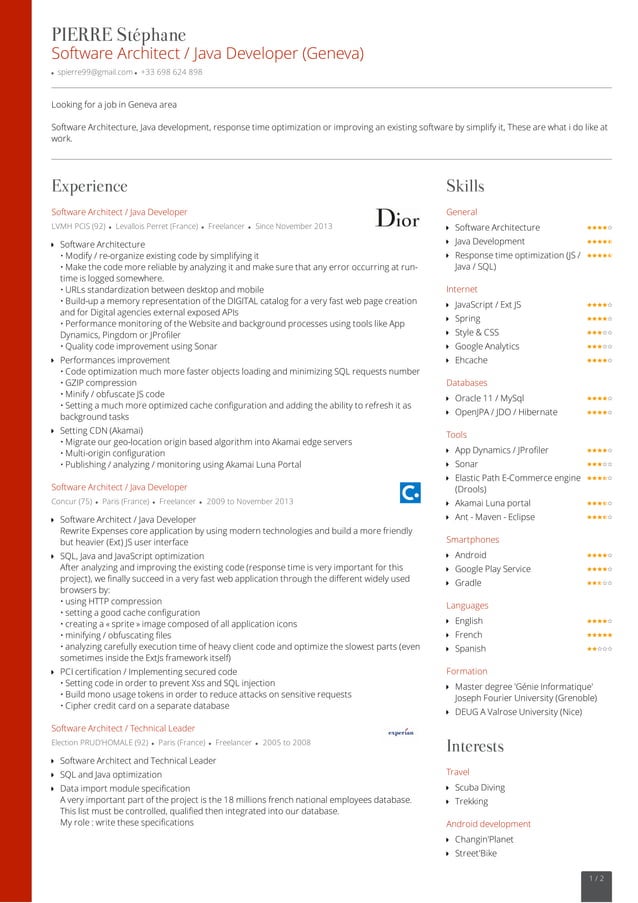 Resume-pierre-stephane-us | PDF | Web Development | Internet