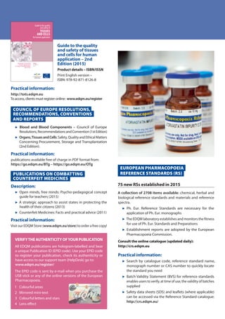 EDQM - Overview of our products and services (2016) | PDF | Healthcare ...