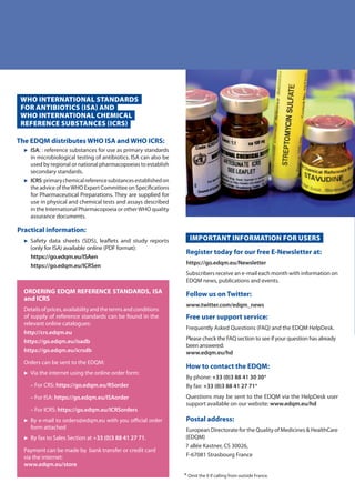 EDQM - Overview of our products and services (2016) | PDF | Healthcare ...