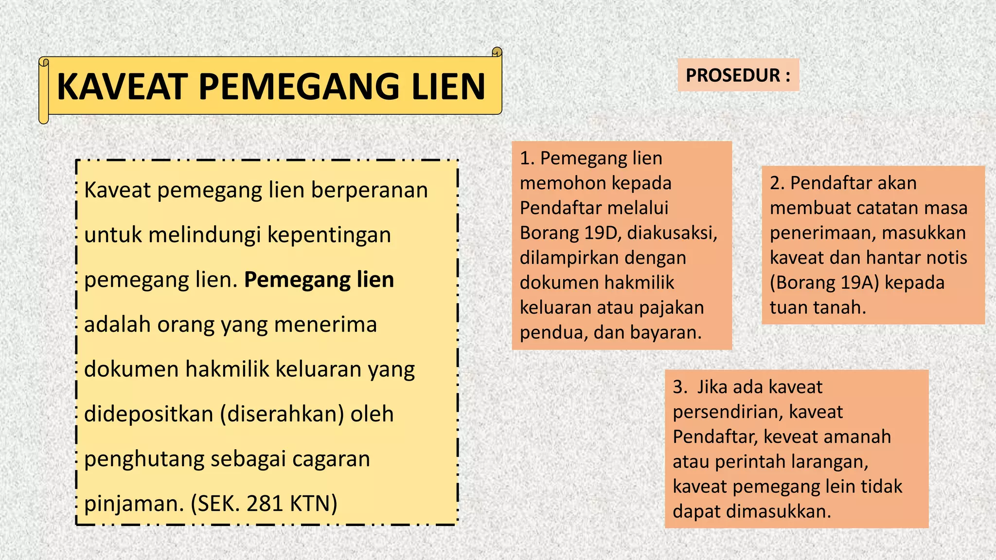 LAND LAW - Sekatan Urusniaga (Kaveat/Perintah Larangan) | PPTX