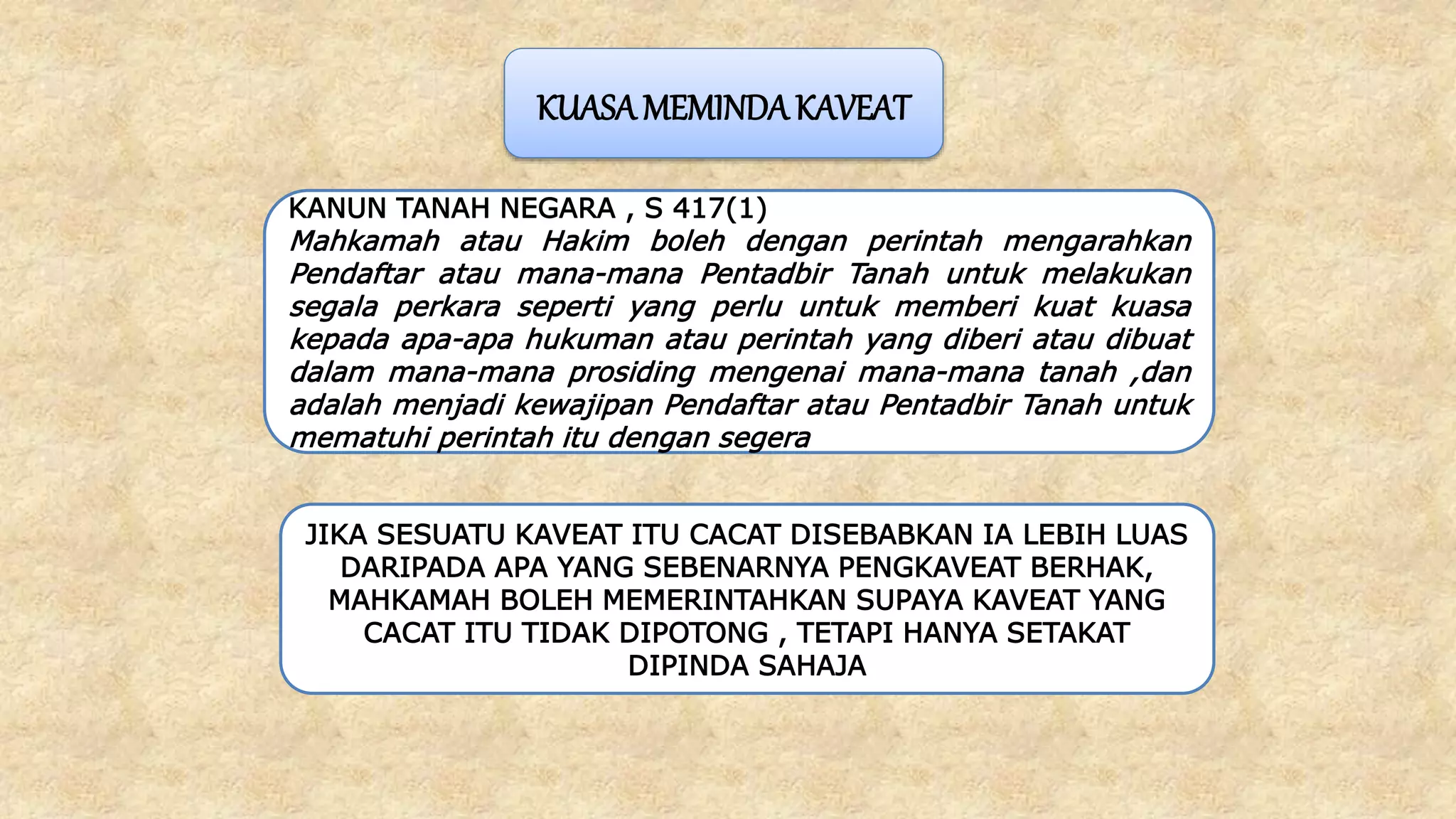 LAND LAW - Sekatan Urusniaga (Kaveat/Perintah Larangan) | PPTX