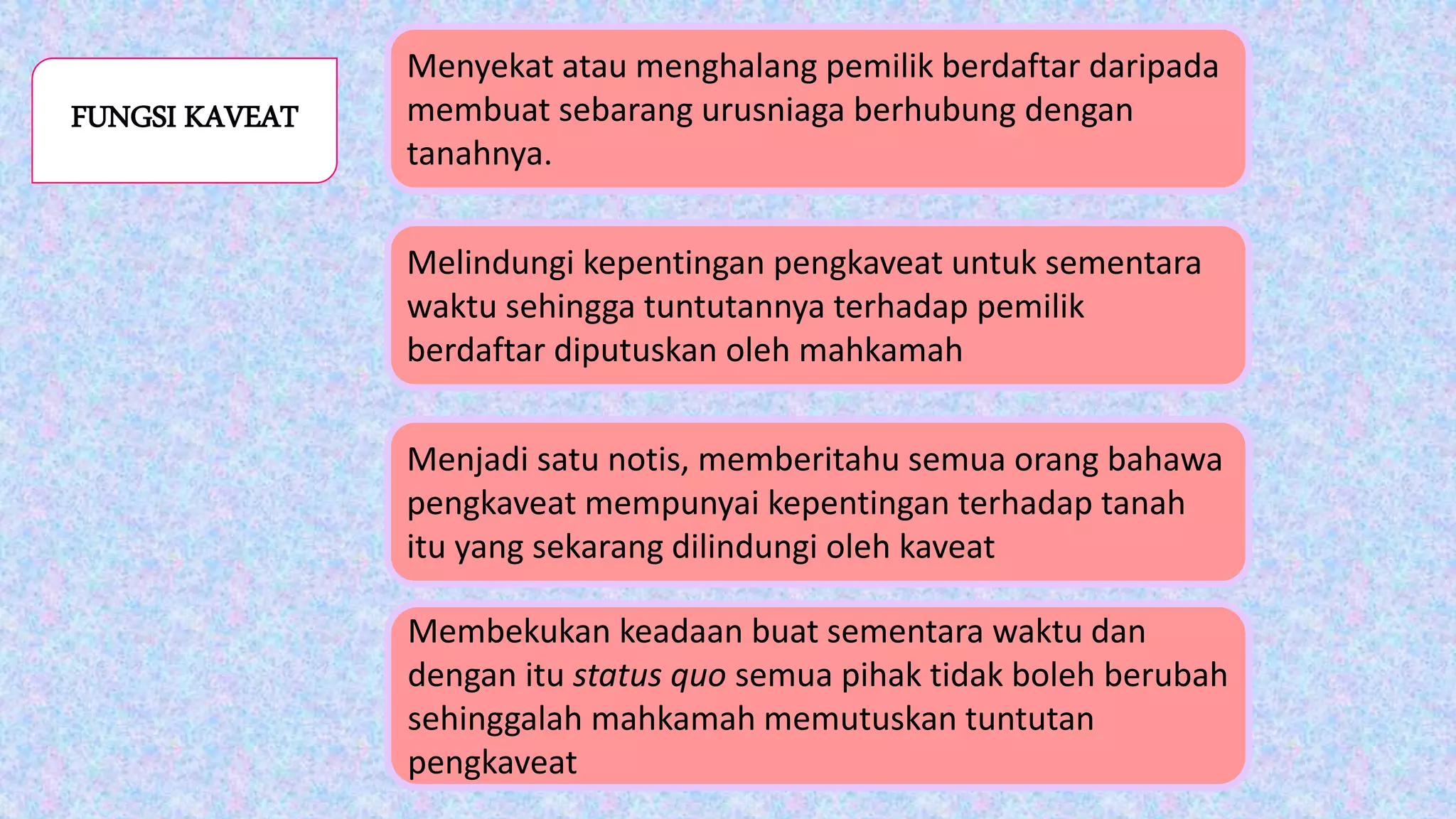 LAND LAW - Sekatan Urusniaga (Kaveat/Perintah Larangan) | PPTX