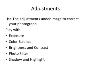 008 photo editing and printing | PPT