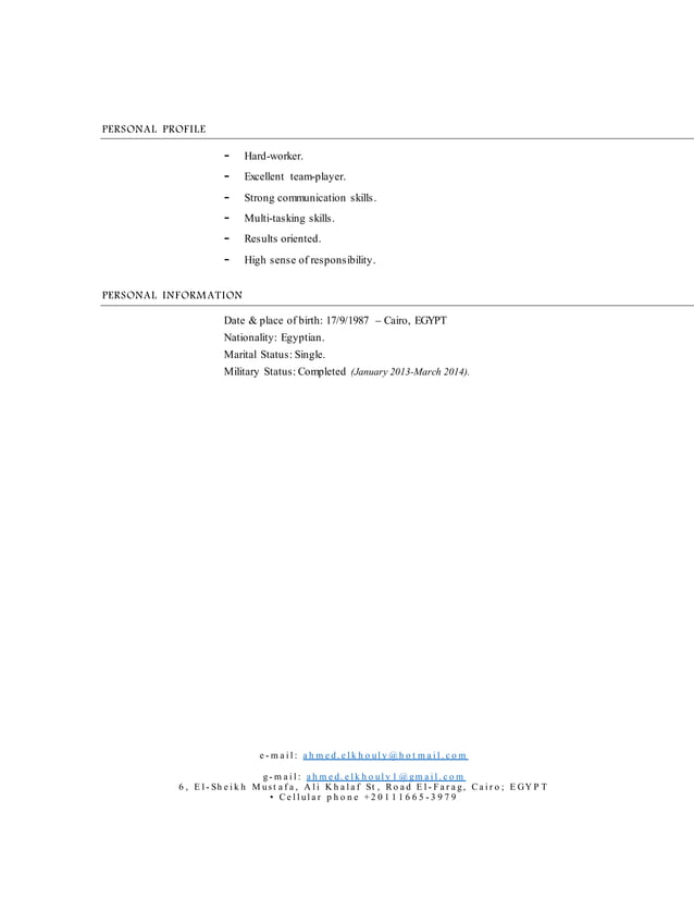 Ahmed Fouad CV | PDF