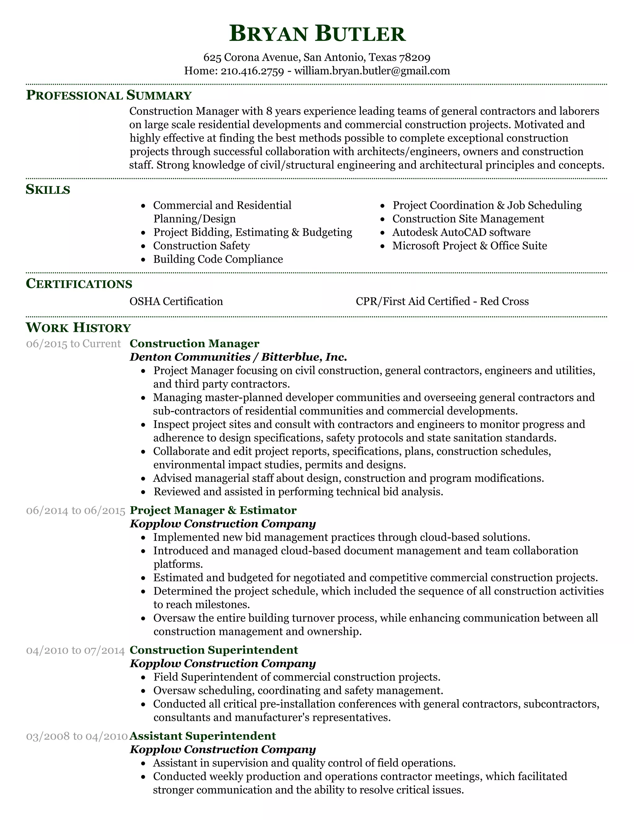Bryan Butler Resume B | PDF