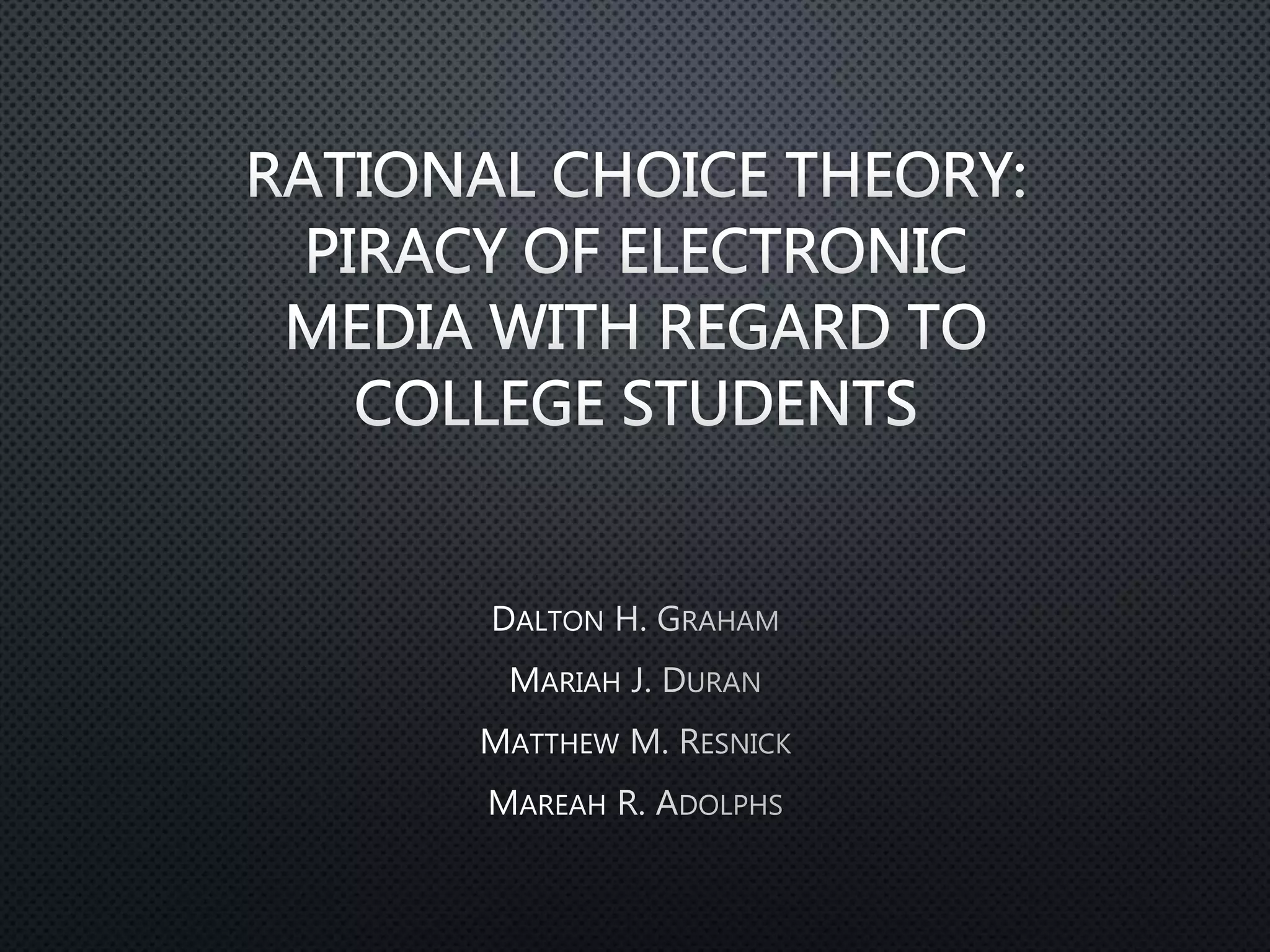 Rational Choice Theory (With Statistical Analysis) - Final Presentation ...