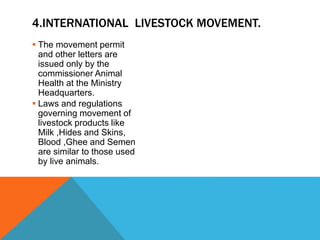 LAWS GOVERNING MOVEMENT OF LIVESTOCK & PRODUCTS IN | PPT