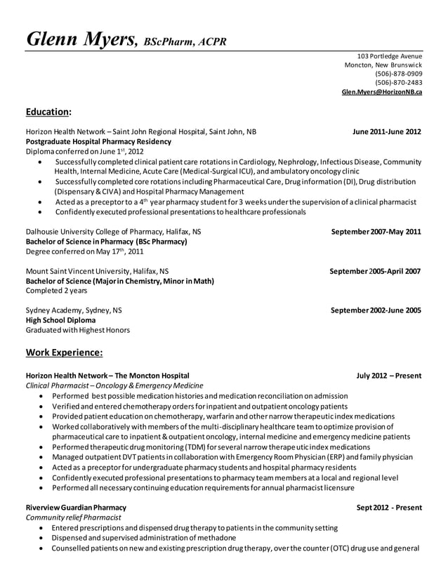 Myers Glenn CV Nov 2015 | DOCX | Pharmaceutical Industry | Industries
