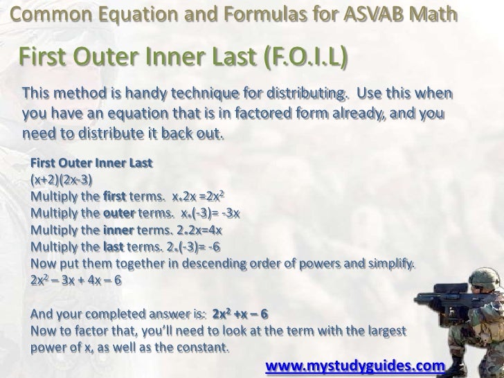 009 common equations and formulas for asvab math