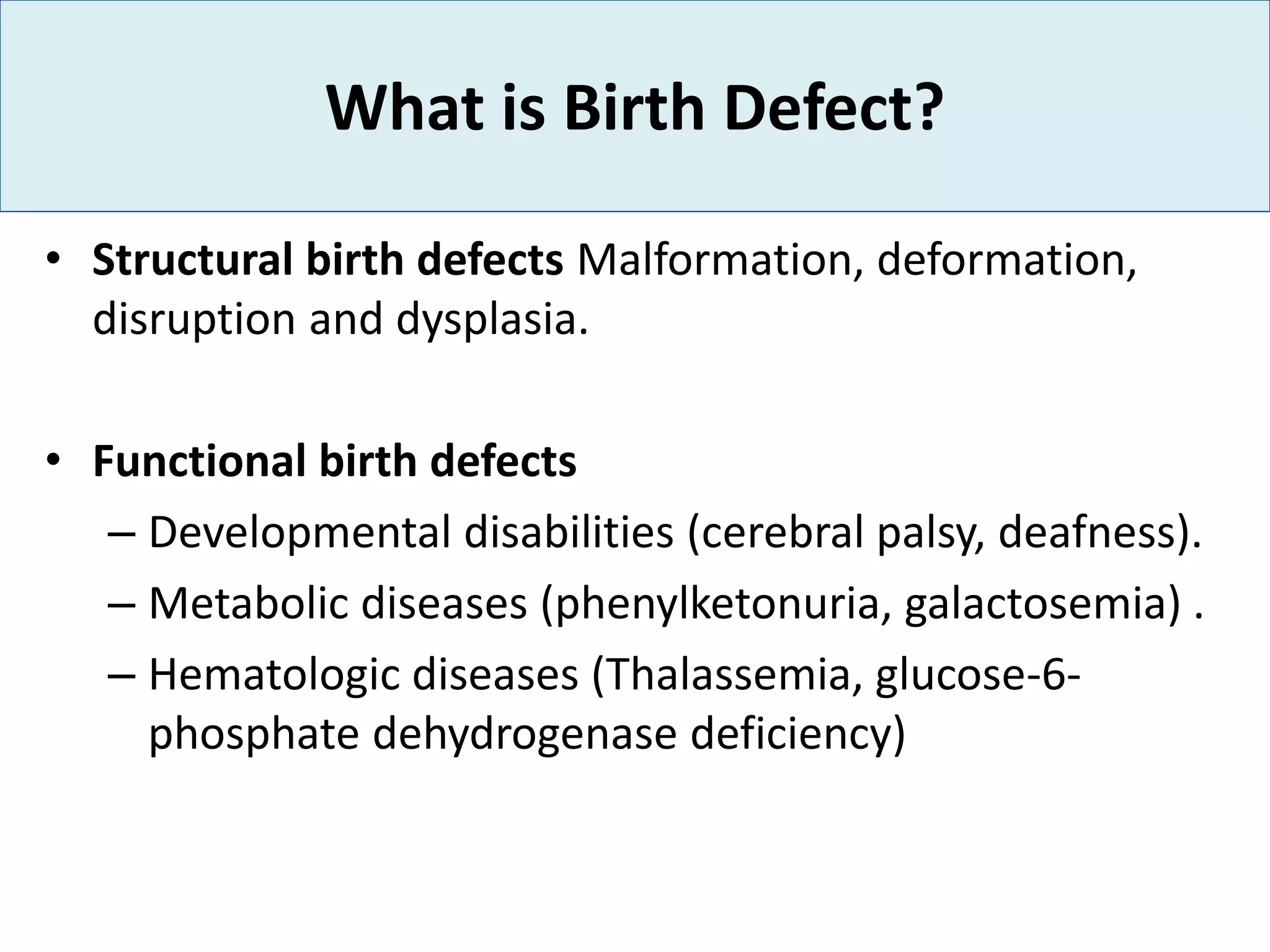 seminar birth defect | PPT | Pregnancy | Reproductive Health