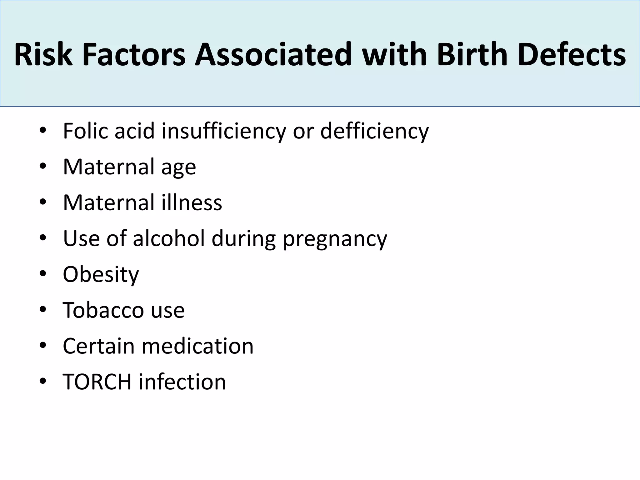 seminar birth defect | PPT | Pregnancy | Reproductive Health