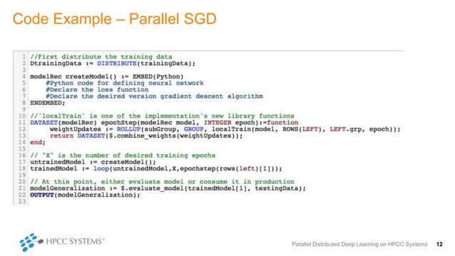 Parallel Distributed Deep Learning on HPCC Systems | PPT