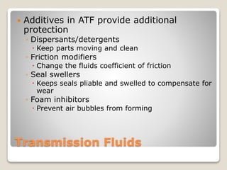 009 trans fluids and service | PPT