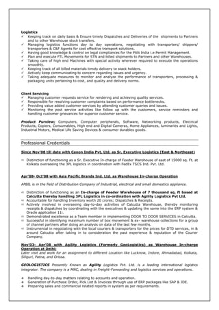 DNP_RESUME 3-May-15 | PDF | Logistics | Business