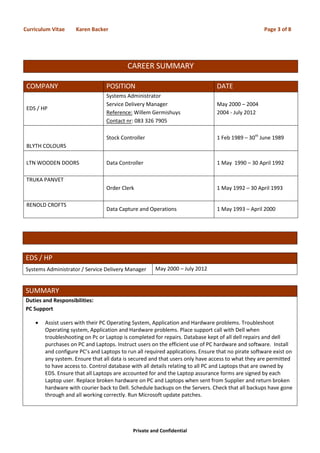 Karen Backer CV | PDF