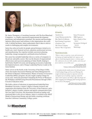 Dr. Janice Doucet Thompson_KBC_Bio_2015 | PDF
