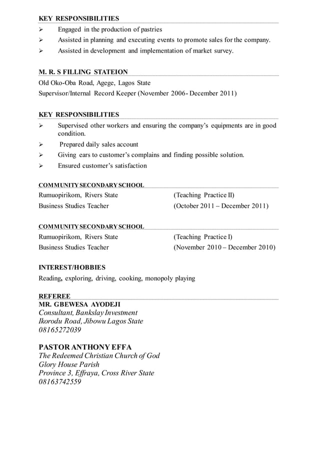 OLADELE MOSHOOD OLALEKAN CV lagos | PDF