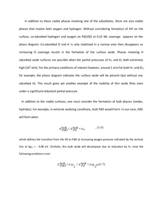 H2 OXIDATION AT Pd100 A FIRST-PRINCIPLES CONSTRAINED THERMODYNAMICS ...