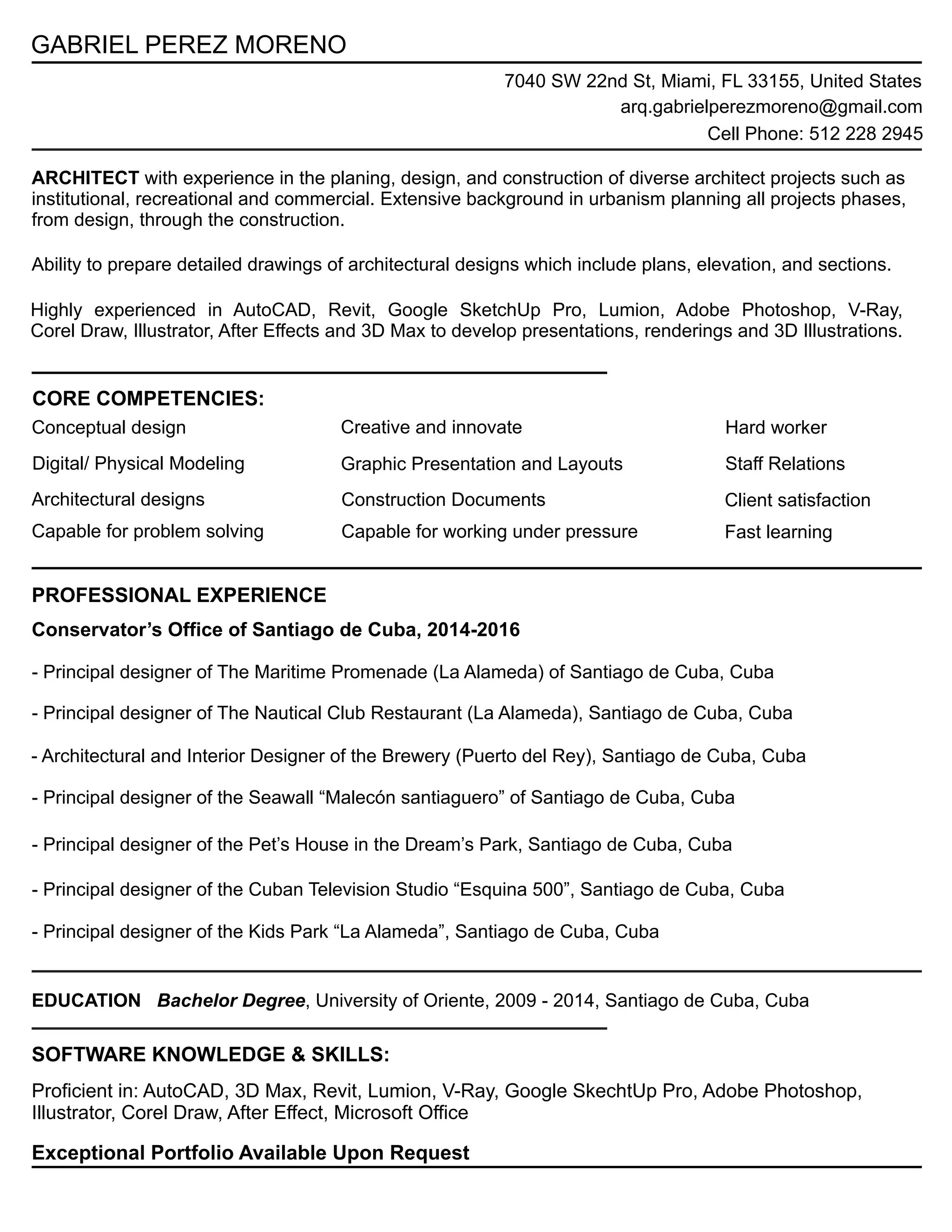 Resume. Portfolio. Gabriel Perez Moreno | PDF