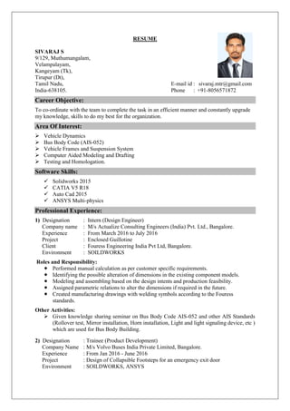 Sivaraj_RESUME | PDF