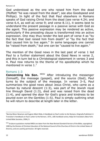 Romans 1:3 - Collection of Biblical Commentaries | PDF