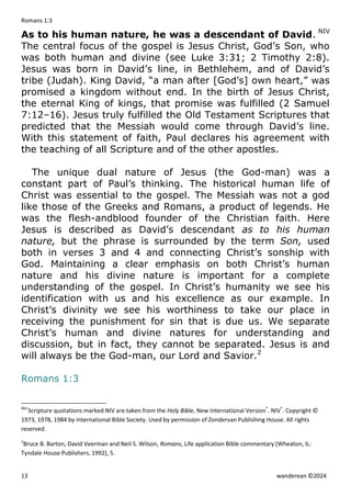 Romans 1:3 - Collection of Biblical Commentaries | PDF