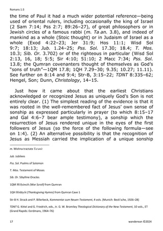 Romans 1:3 - Collection of Biblical Commentaries | PDF