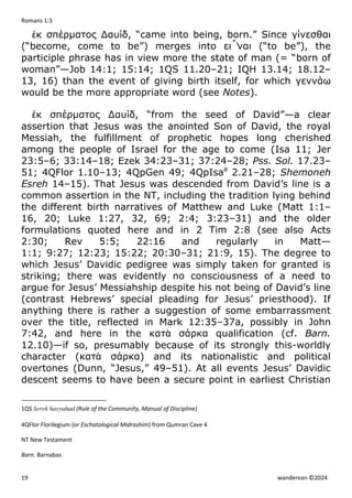 Romans 1:3 - Collection of Biblical Commentaries | PDF