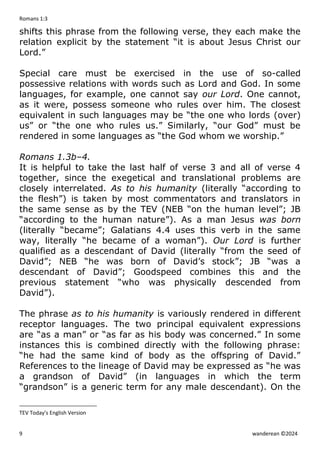 Romans 1:3 - Collection of Biblical Commentaries | PDF