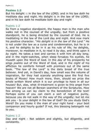 Psalms 1:2 - Collection of Biblical Commentaries | PDF