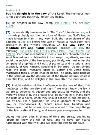 Psalms 1:2 - Collection of Biblical Commentaries | PDF