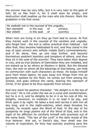Psalms 1:1-2 - Collection of Biblical Commentaries | PDF