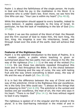 Psalms 1:1-2 - Collection of Biblical Commentaries | PDF