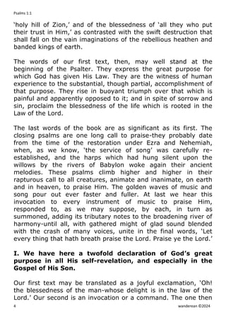 Psalms 1:1-2 - Collection of Biblical Commentaries | PDF