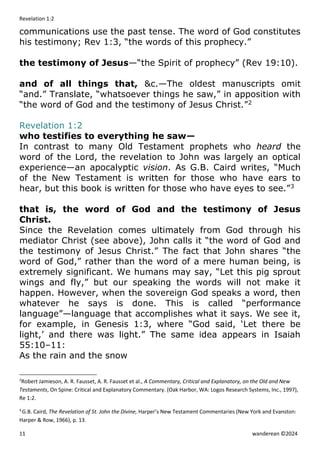 Revelation 1:2 - Collection of Biblical Commentaries | PDF
